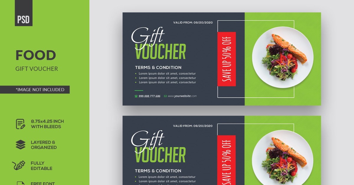 Yiyecek Hediye Çeki - Kurumsal Kimlik Şablonu