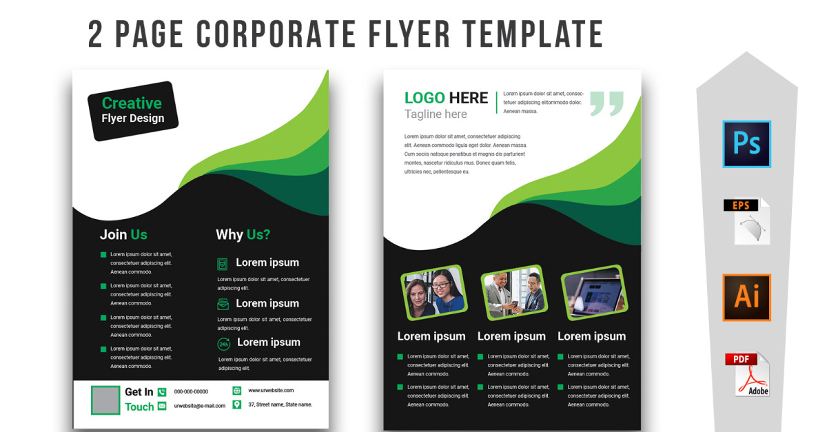 2 page Flyers Volume-6 - Corporate Identity Template