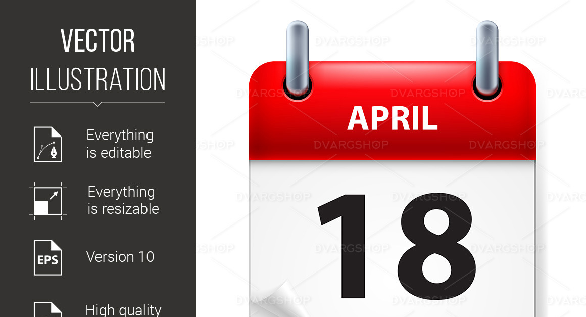 Calendário - imagem vetorial #119180 - TemplateMonster