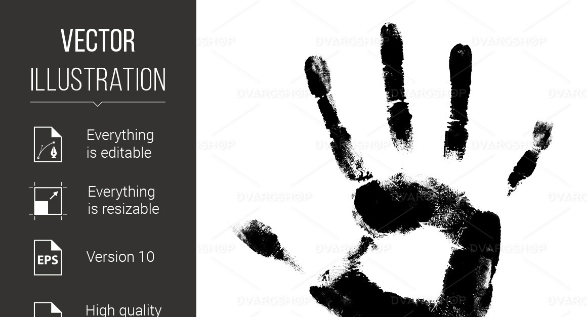 Human Hand Print - Vector Image #119197 - TemplateMonster