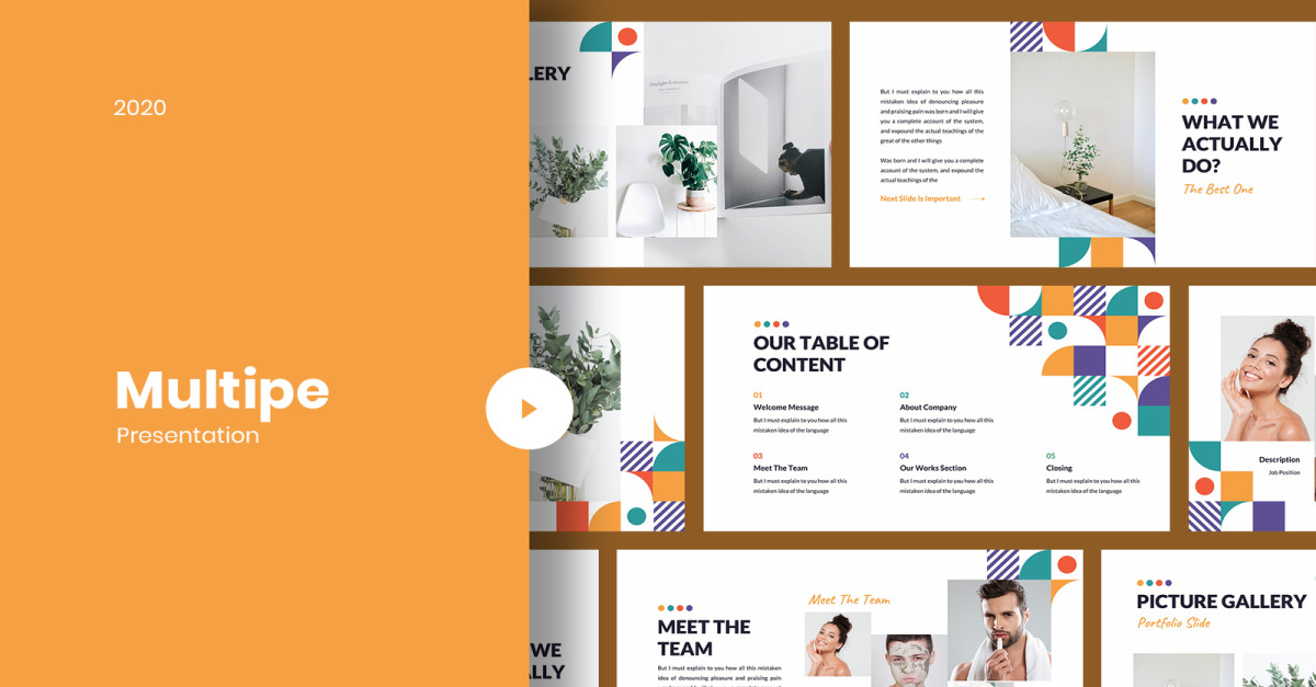 Multipe - Geometric Google Slides #119273 - TemplateMonster