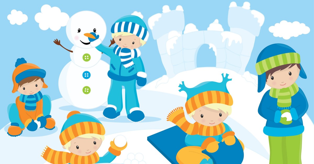 Snow Boys Klipart komerční - vektorový obrázek