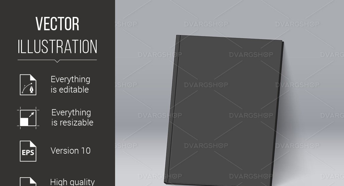 Kara Kitap - Vektör Görüntü #119665 - TemplateMonster