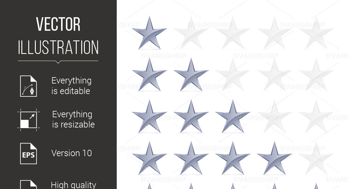 Simple Stars Rating - Vector Image #119641 - TemplateMonster
