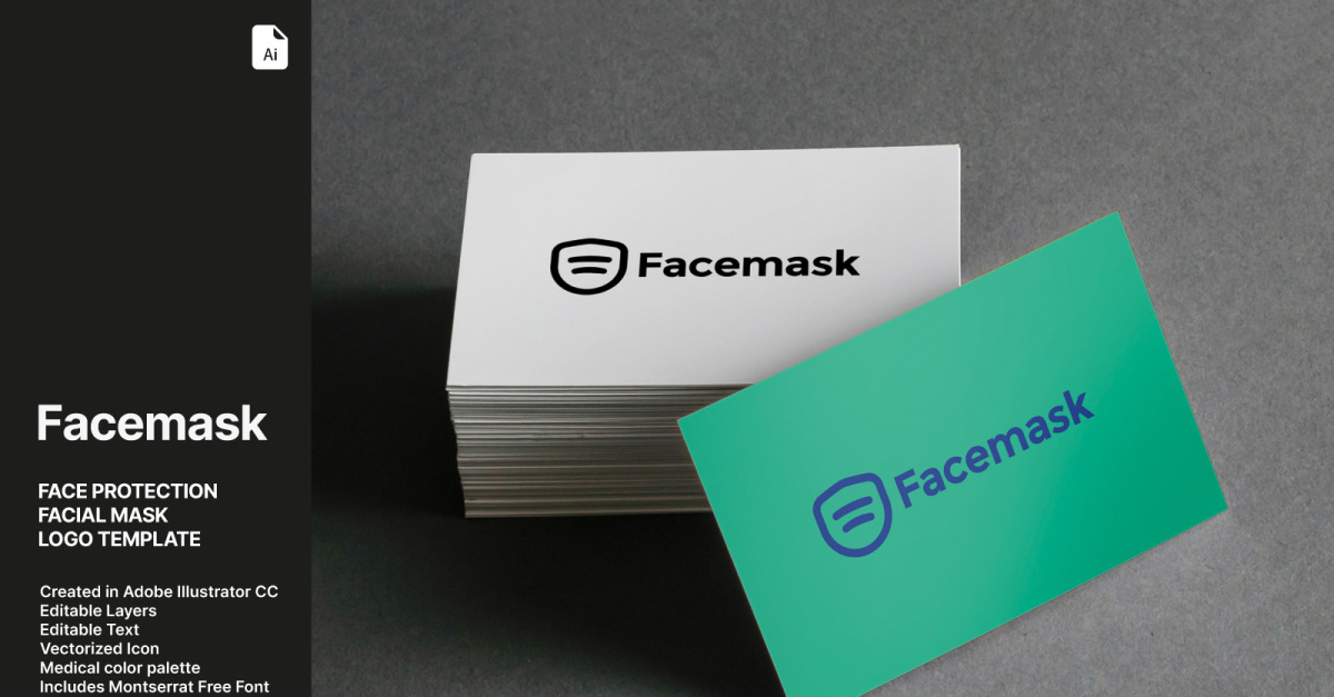 Facemask - Facial Mask Protection Logo Template
