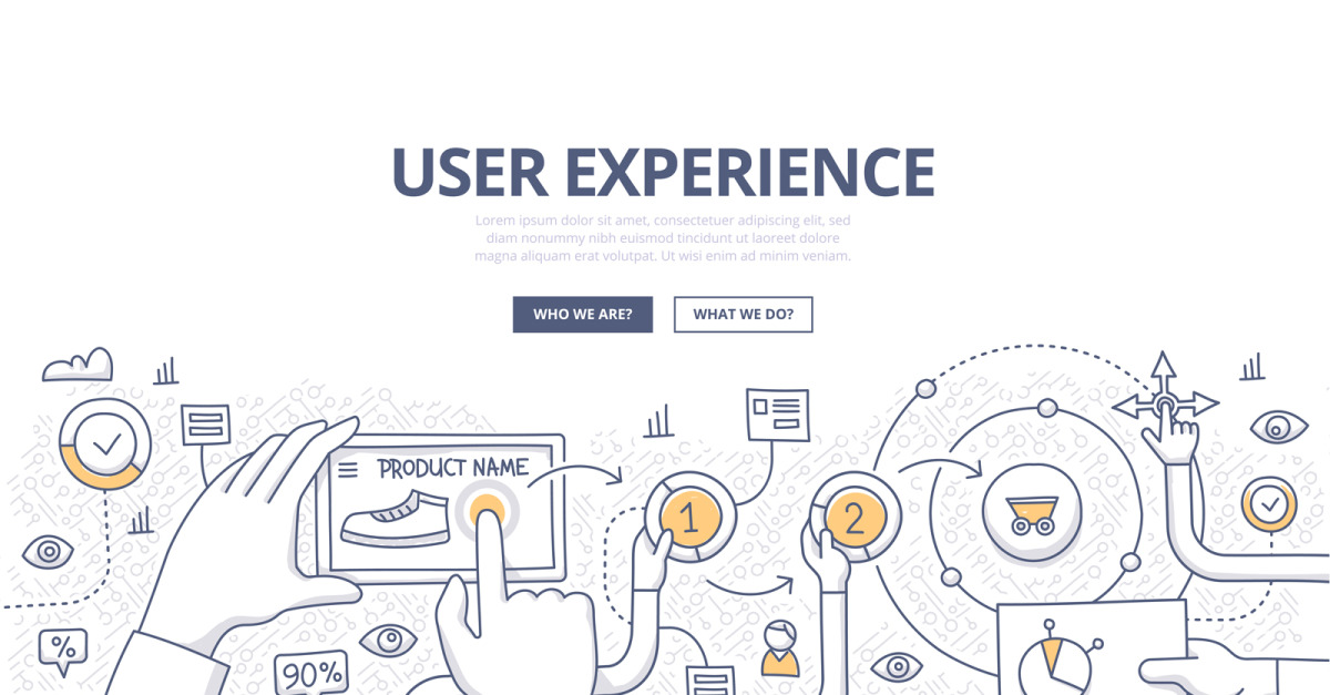 User Experience Doodle Concept - Vector Image