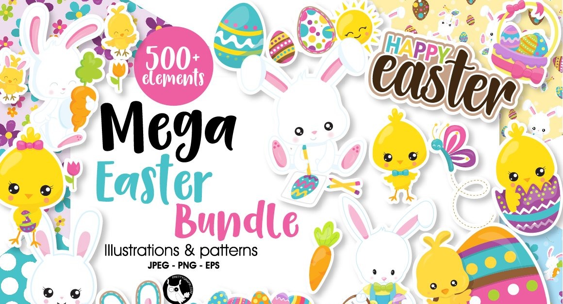Easter Mega Bundle, over 500+ - Vector Image