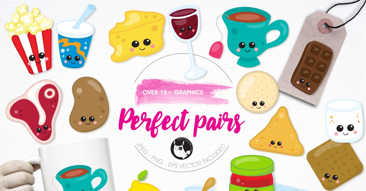 Perfect pairs illustration pack - Vector Image