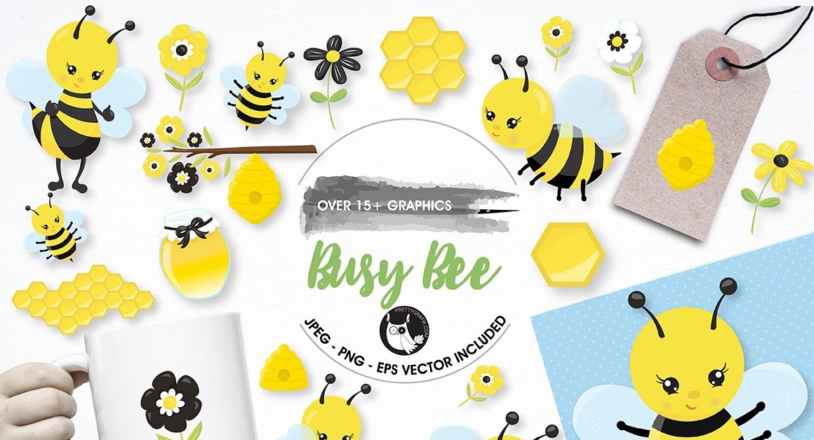 Busy bee graphics and illustrations - Vector Image