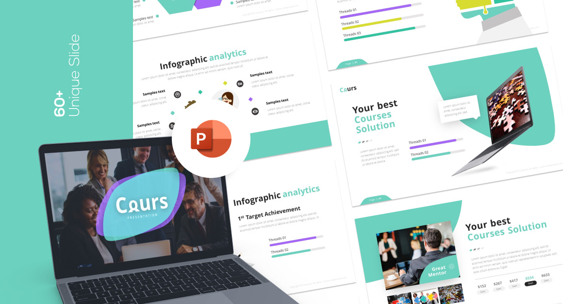 Cours Teaching Presentation Template PowerPoint template