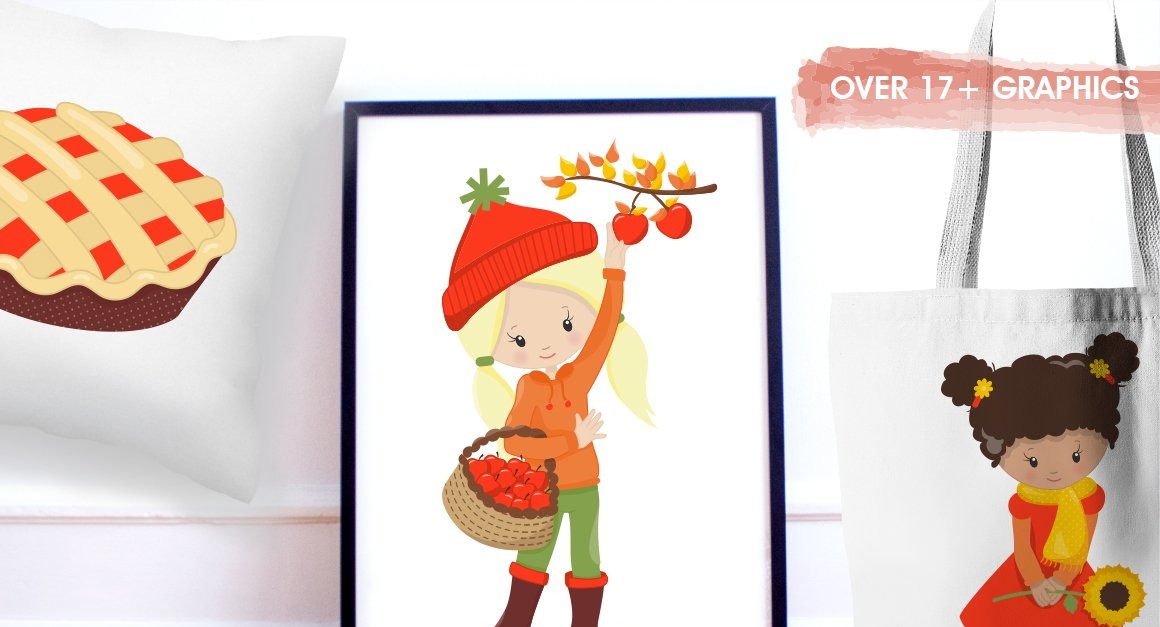 Fall Apple Cider Girls - Image vectorielle - TemplateMonster