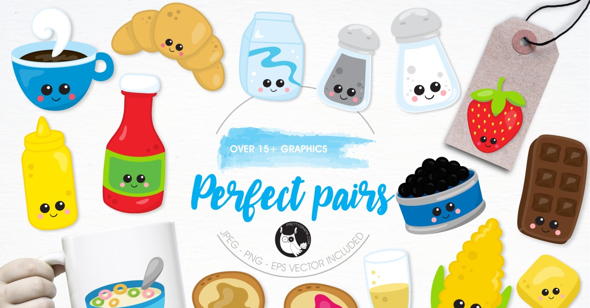 Perfect pairs illustration pack - Vector Image