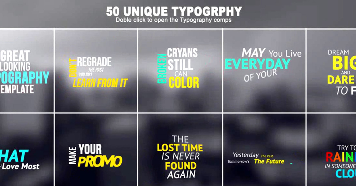 50 Unique Typogtaphy After Effects Template - TemplateMonster