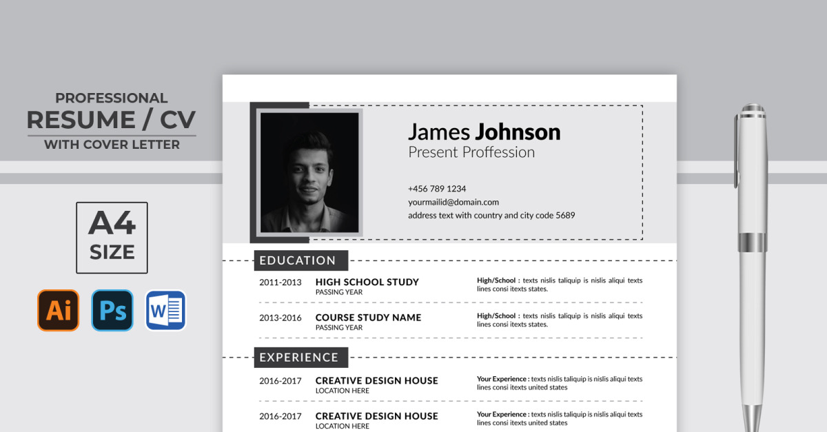James Johnson Clean CV Resume Template - TemplateMonster