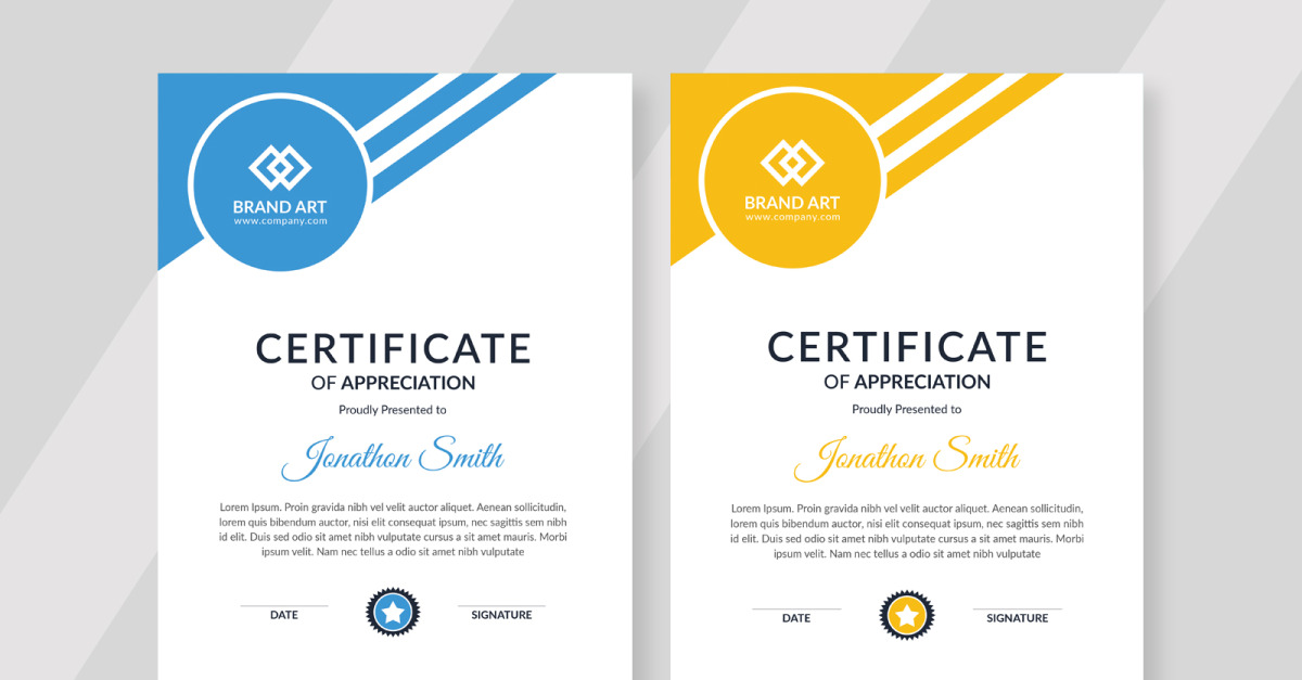 Triangles Shape Flat Design Certificate Template