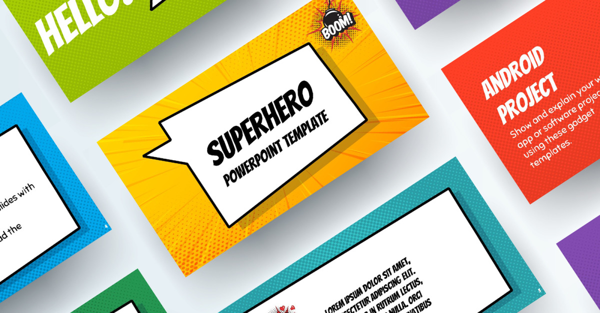 Modèle PowerPoint gratuit de super-héros - TemplateMonster