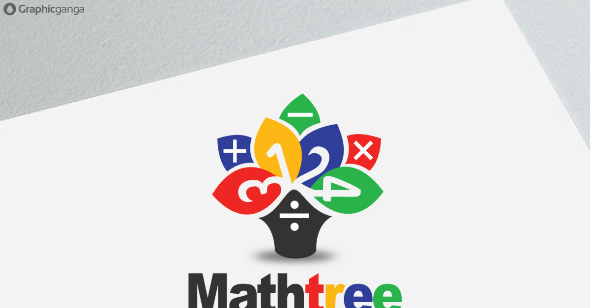 Plantilla de logotipo de árbol de matemáticas