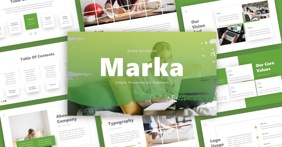 Marka Wytyczne Prezentacji Marki Szablon PowerPoint