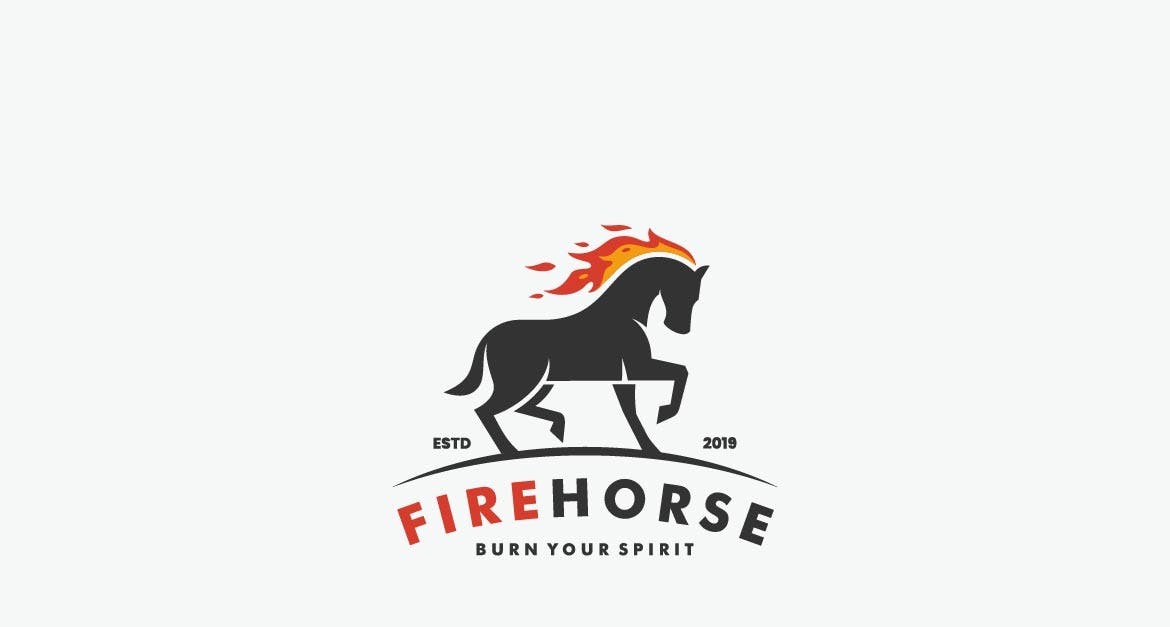 Fire Horse Logo Template #122555 - TemplateMonster