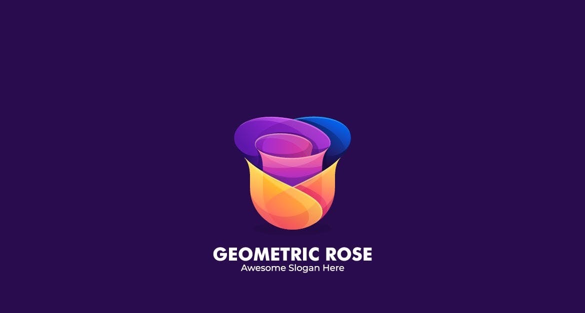 Geometric Rose Color Logo Template #122557 - TemplateMonster