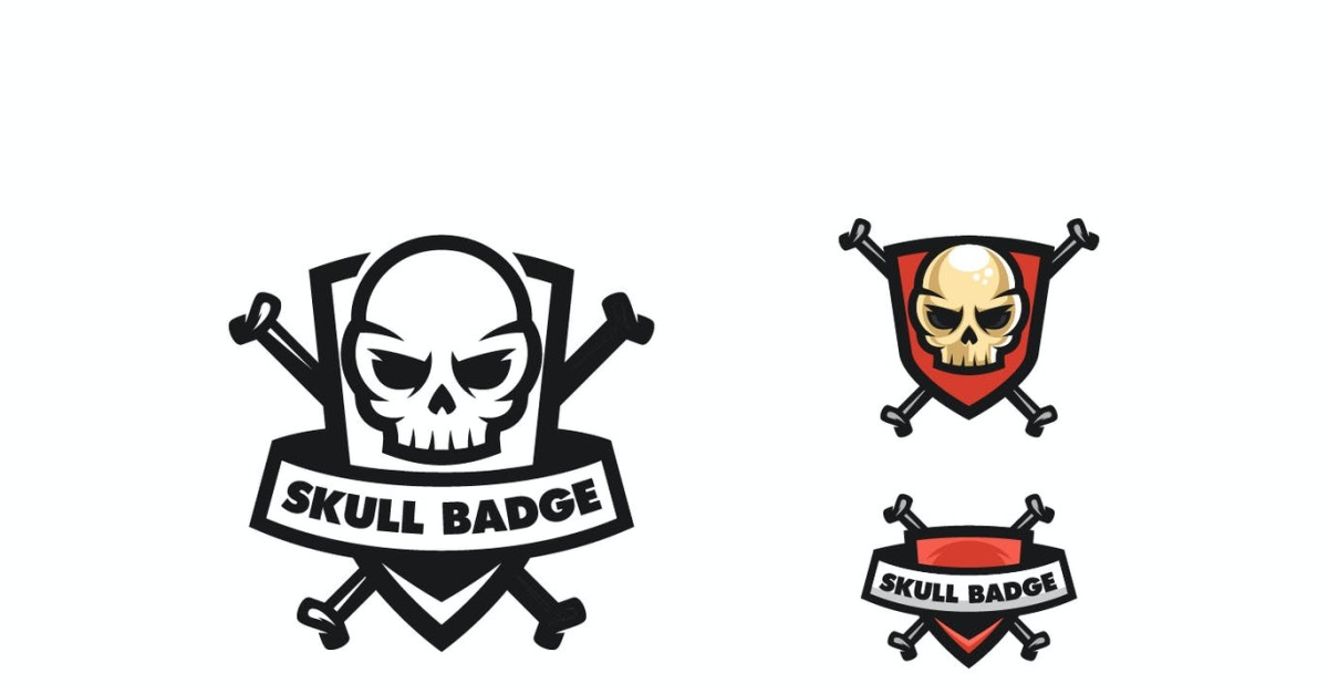 Kafatası Renkli Rozet Logo Şablonu #122589 - TemplateMonster