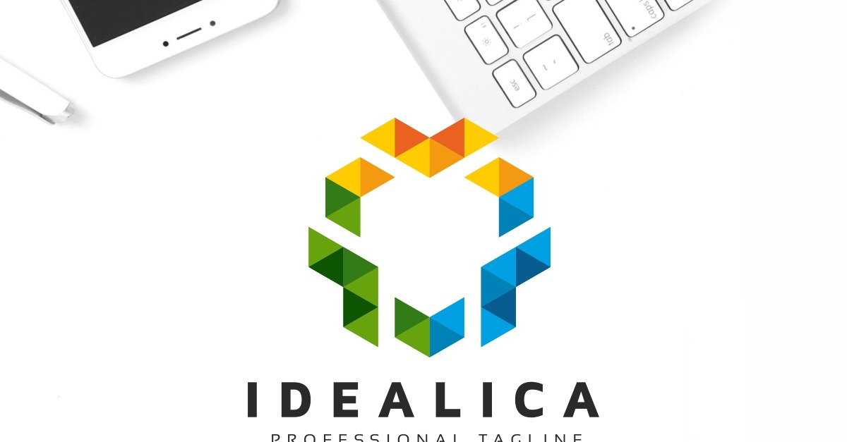 Colorful Polygon Hexagon Logo Template - TemplateMonster