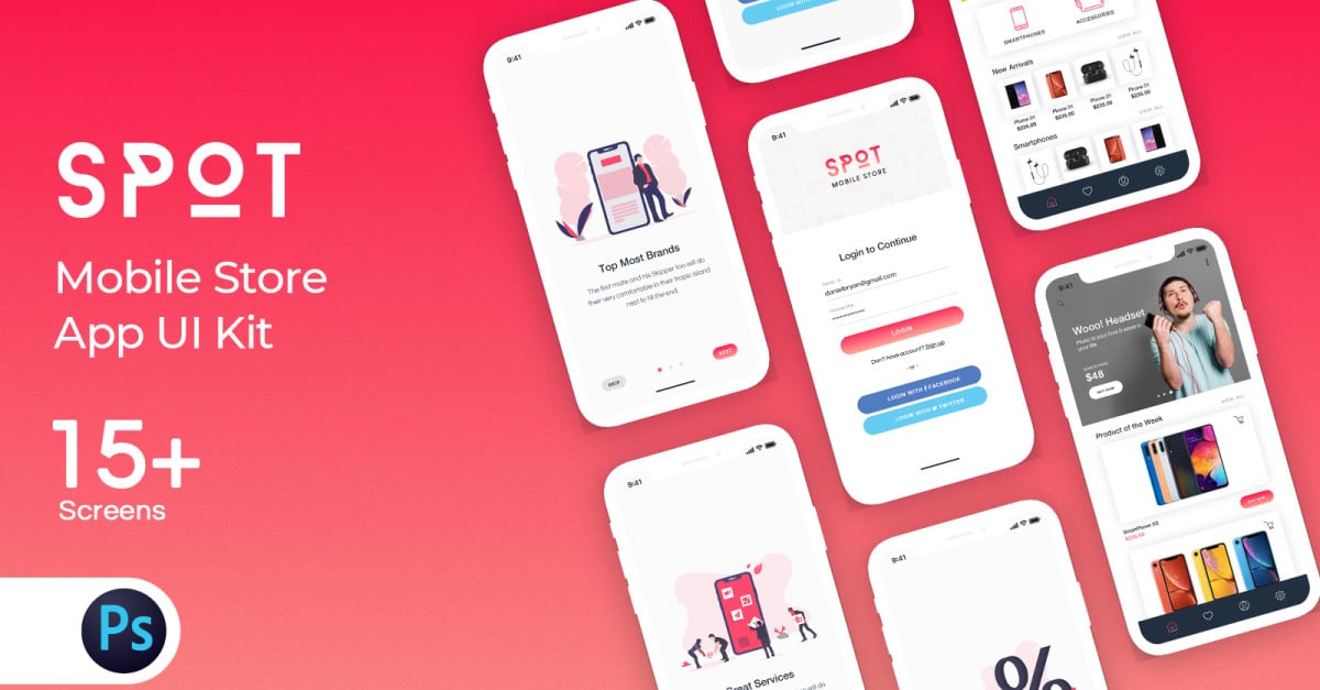 Mobile Store App UI Elements #122682 - TemplateMonster