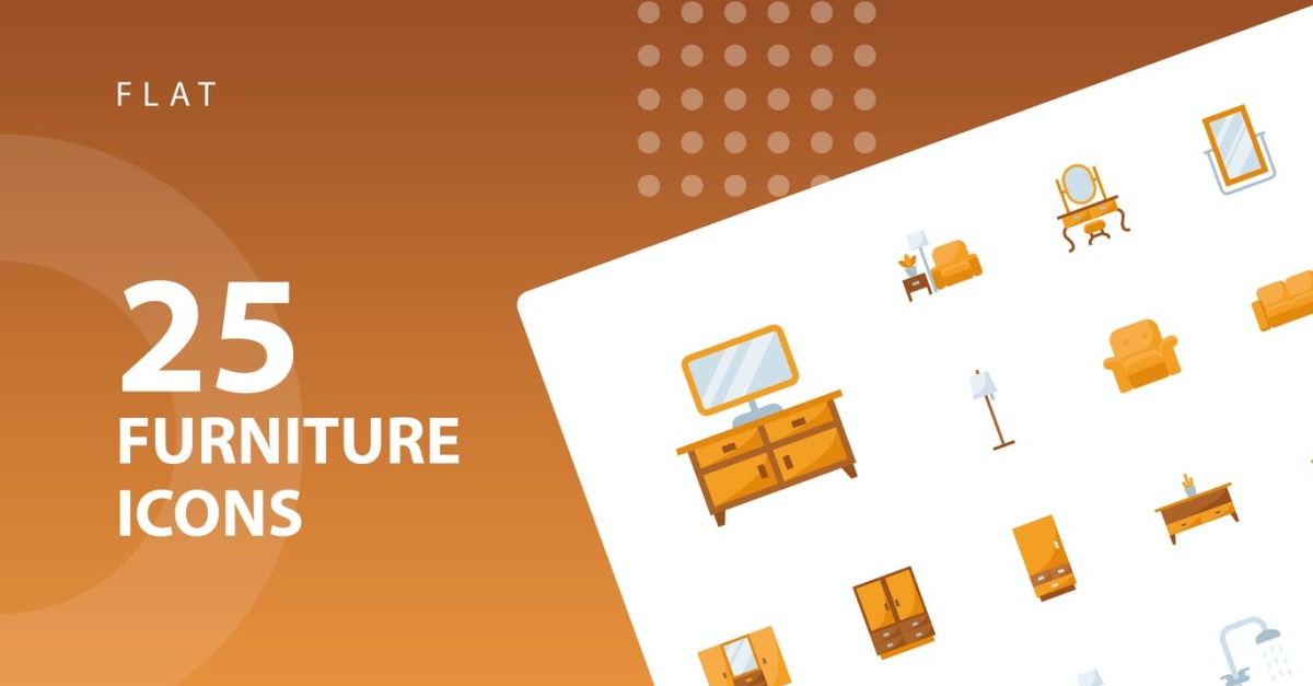 Furniture Flat Part 2 Icon Set #122788 - TemplateMonster