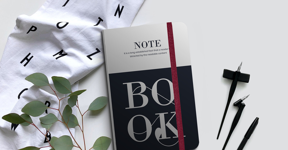 Maquette de produit de carnet de notes - TemplateMonster