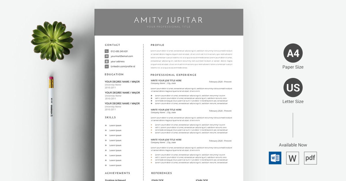 Amity Jupitar - CV & Resume Template - TemplateMonster