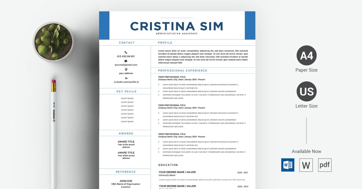 Cristina Sim - CV & Resume Template - TemplateMonster