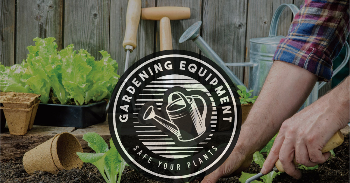 Gardening Equipment Vintage Logo Template - TemplateMonster