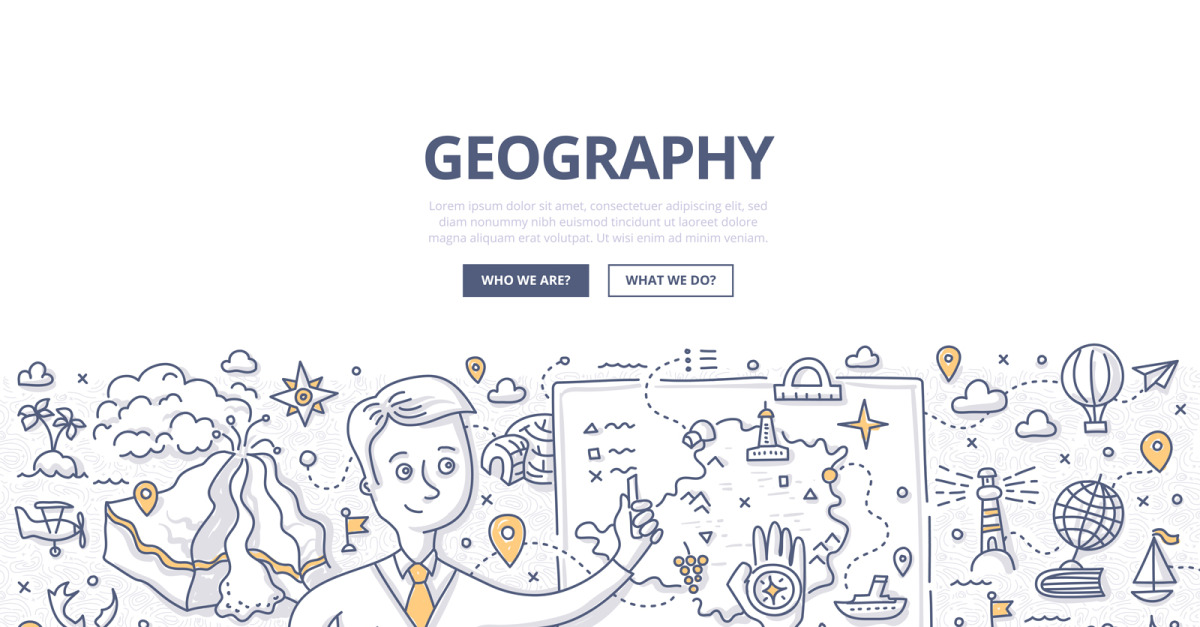 Geography Doodle Concept - Vector Image - TemplateMonster