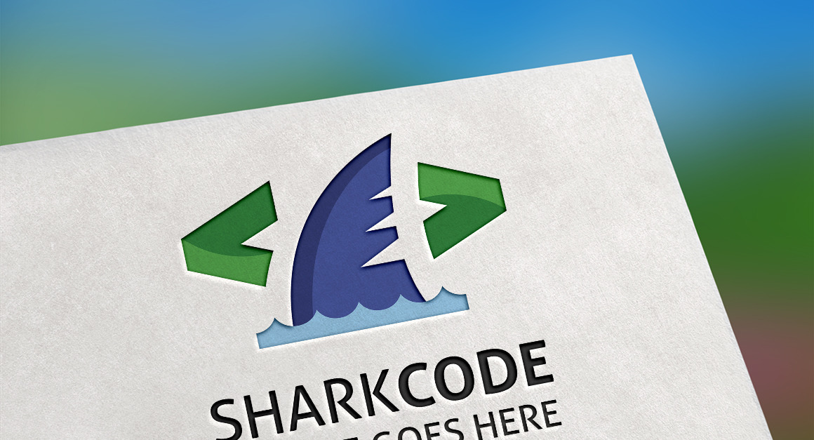 Shark Code Logo Template #123656 - TemplateMonster