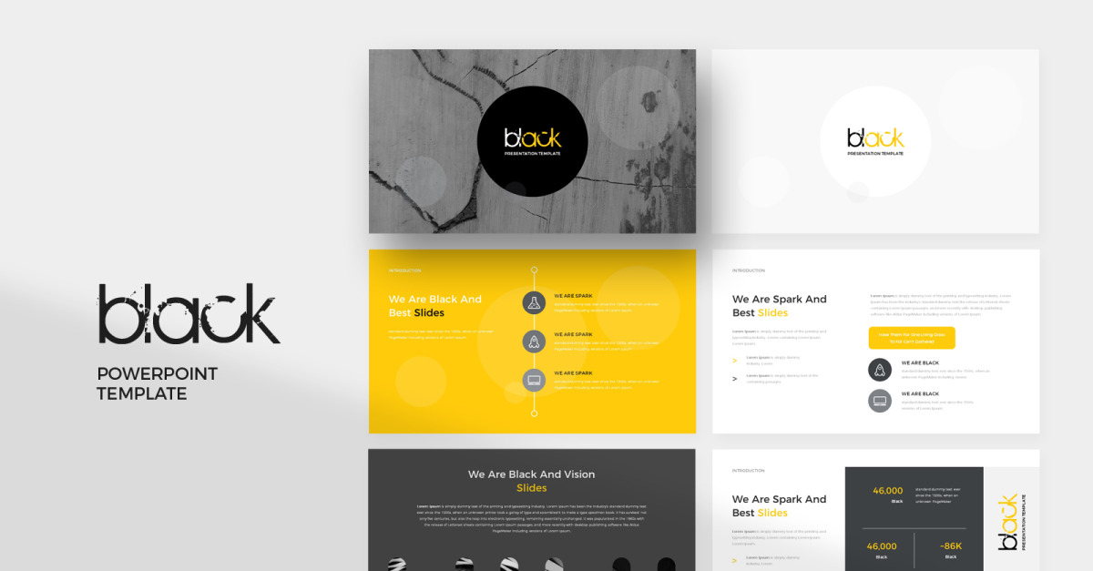 Black PowerPoint template #123894 - TemplateMonster