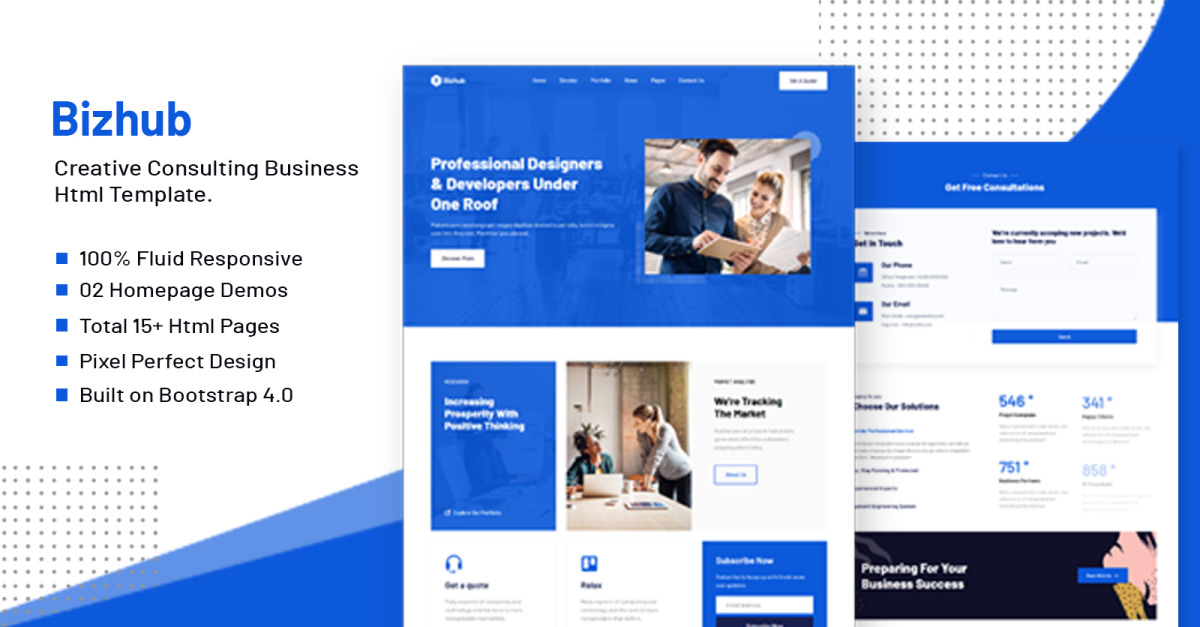 Bizhub - Business Multipurpose Bootstrap 4 Website Template