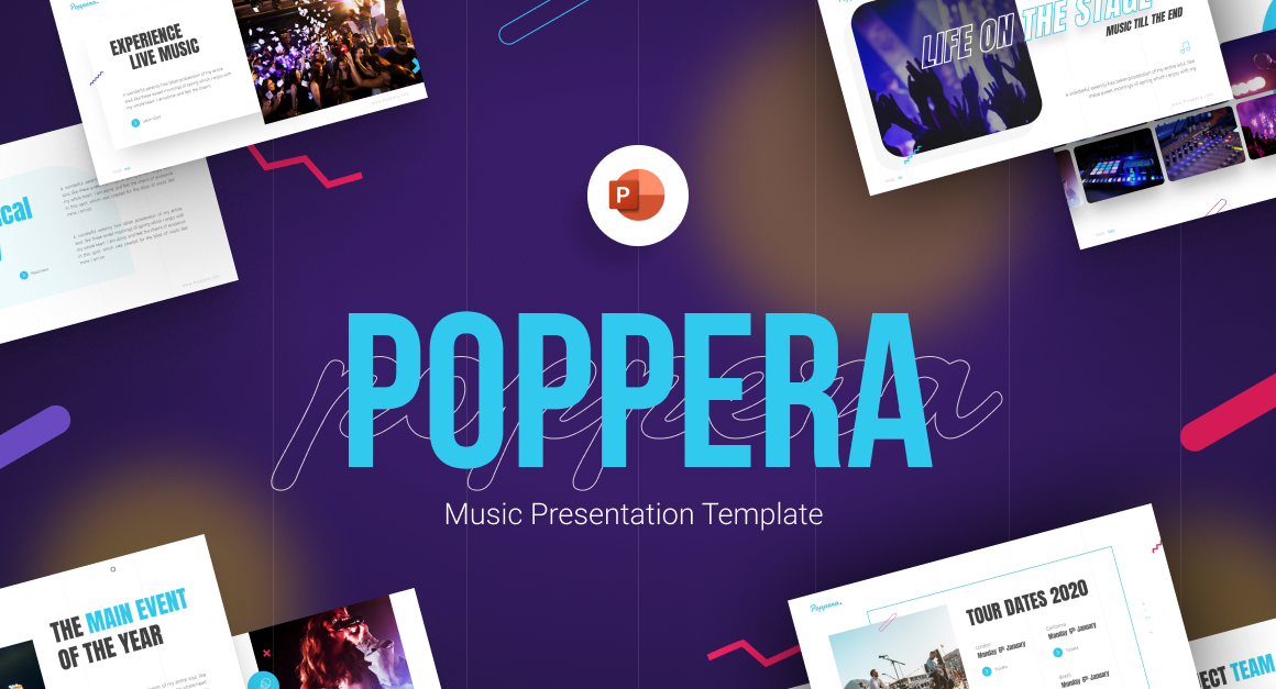 Poppera Music Presentation PowerPoint template