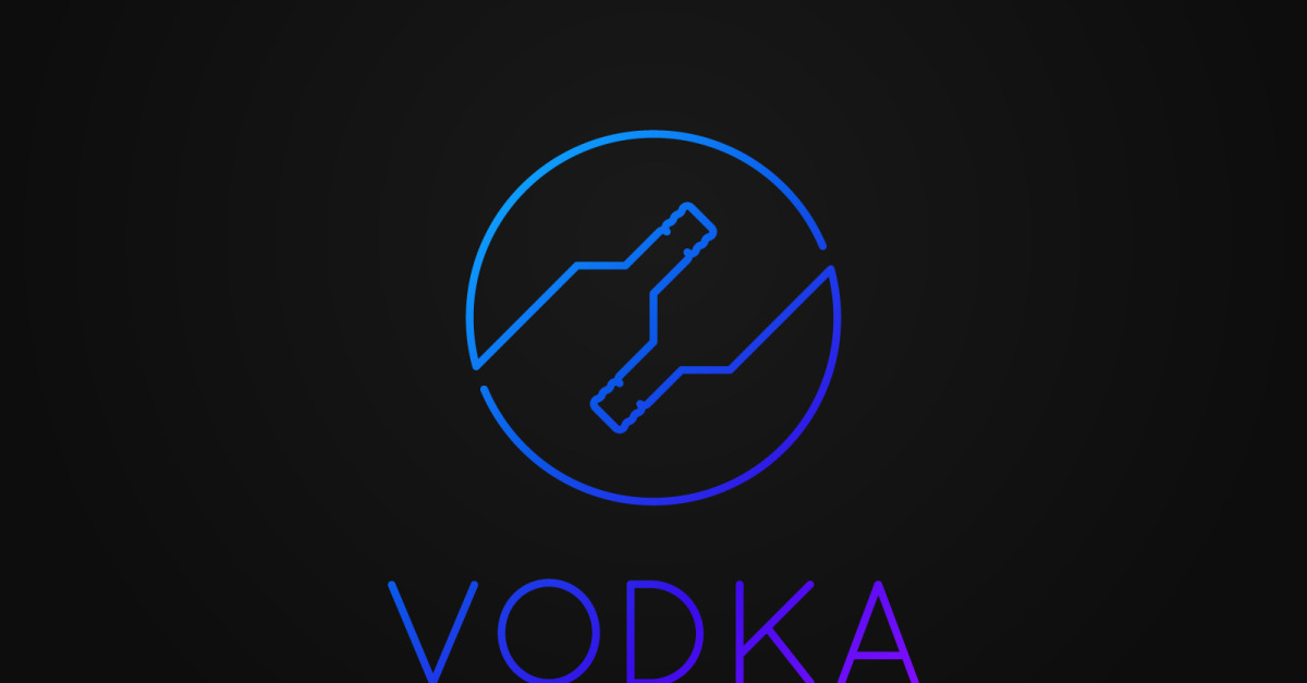 Vodka Premium. Linear Neon Bottles of Vodka. Logo Template