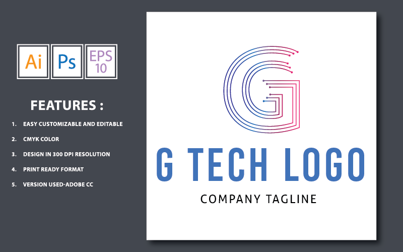 G Tech Design Logo Template #124227 - TemplateMonster