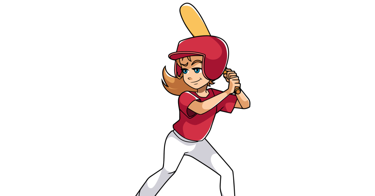 Baseball Batter Girl - Illustration #124376 - TemplateMonster