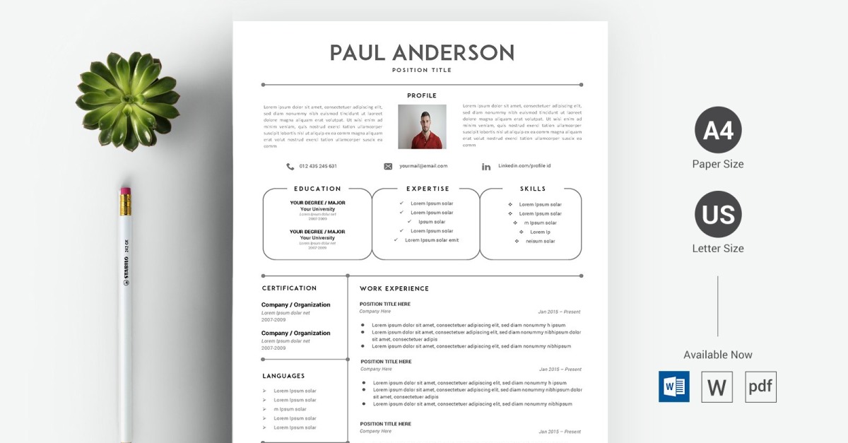Paul Anderson - CV Resume Template #124494 - TemplateMonster