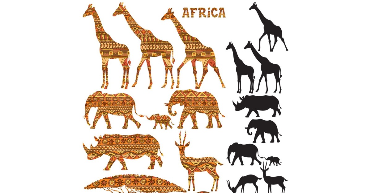 Sagome Di Animali Africani - Illustrazione - TemplateMonster
