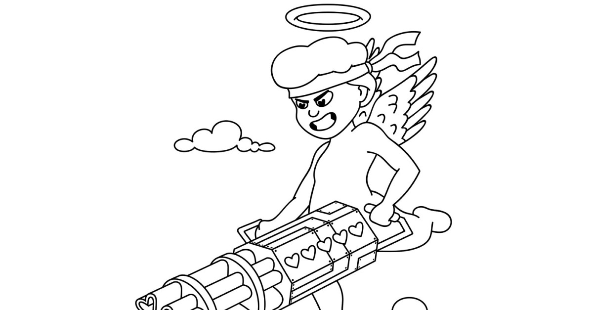 Cupid Line Art - Illustration #124880 - TemplateMonster