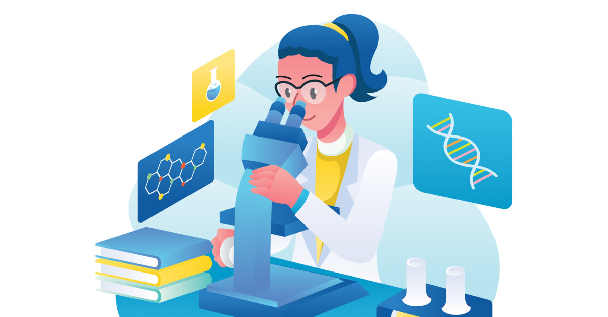 Microbiologist at Work - Illustration - TemplateMonster
