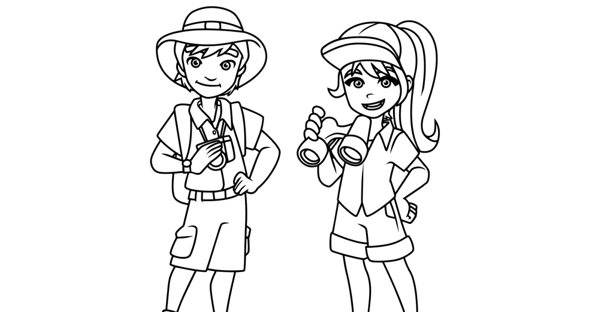 Adventure Kids Line Art - Illustration - TemplateMonster