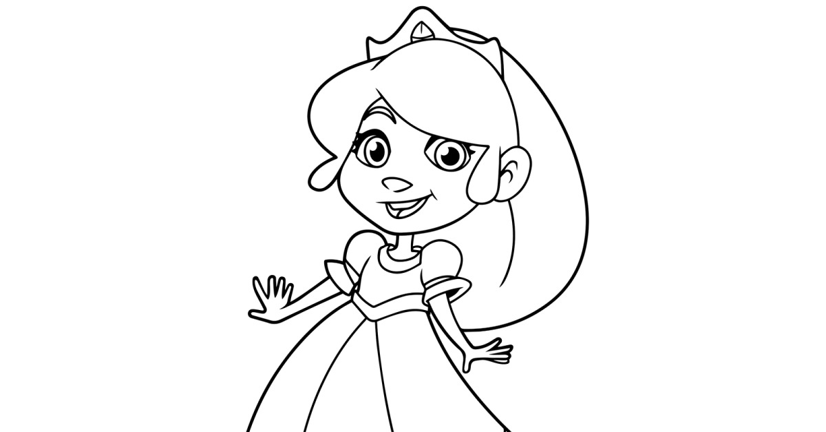 Little Princess Line Art - Illustration - TemplateMonster