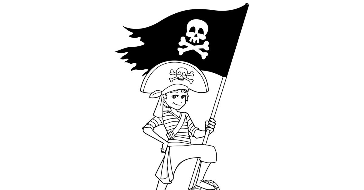 Pirate Boy Line Art - Illustration #125188 - TemplateMonster
