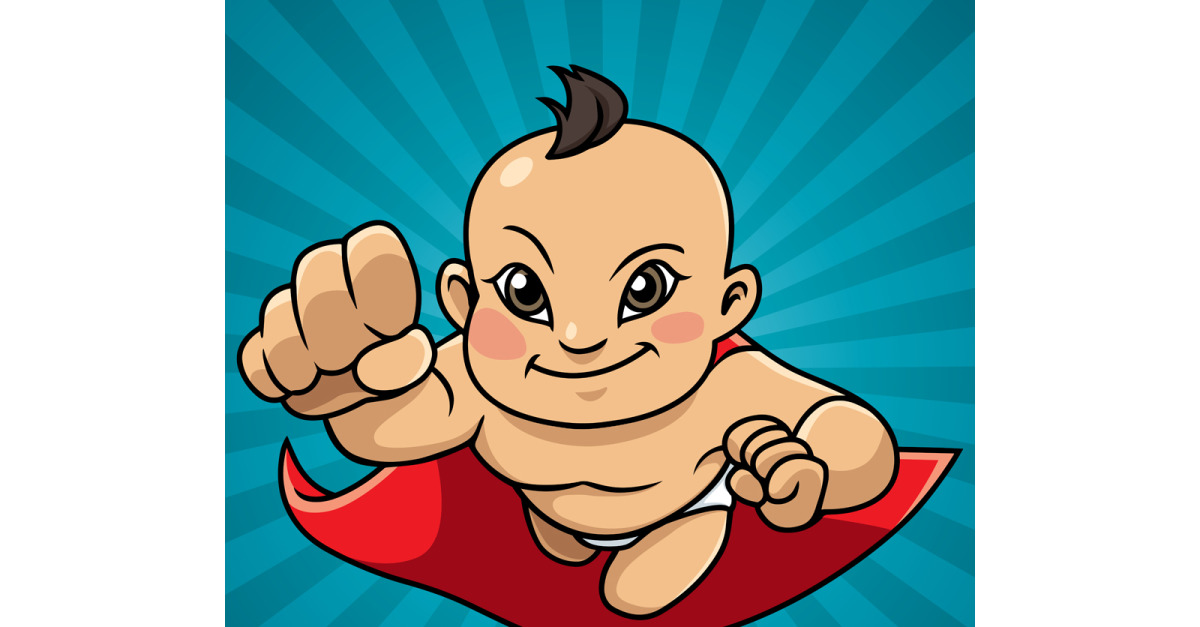 Super Baby Abstract Background Asian - Illustration