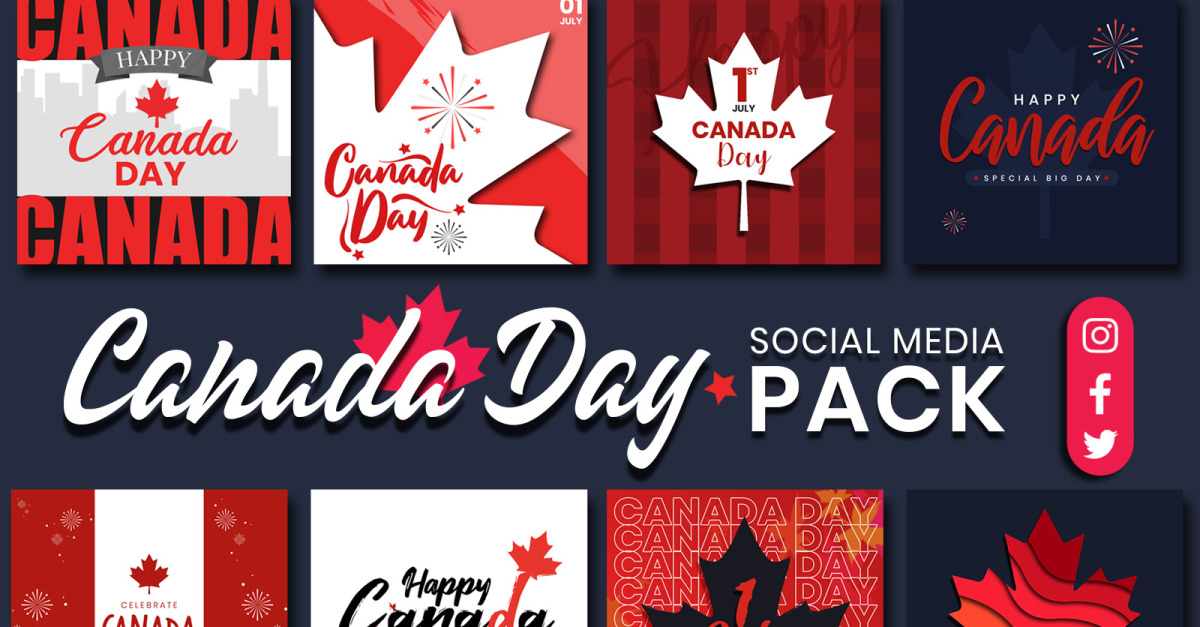 Canada Day Social Media Template #136603 - TemplateMonster