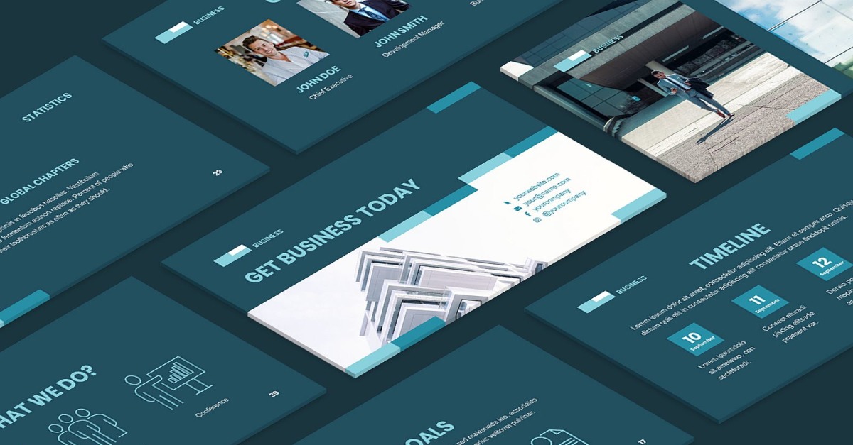 Obchodní síťová prezentace PowerPoint šablony